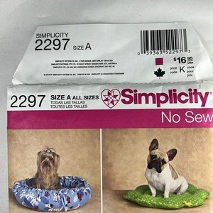 Simplicity | Dog | Simplicity No Sew 2297 Dog Bed In 2 Styles Designed ...